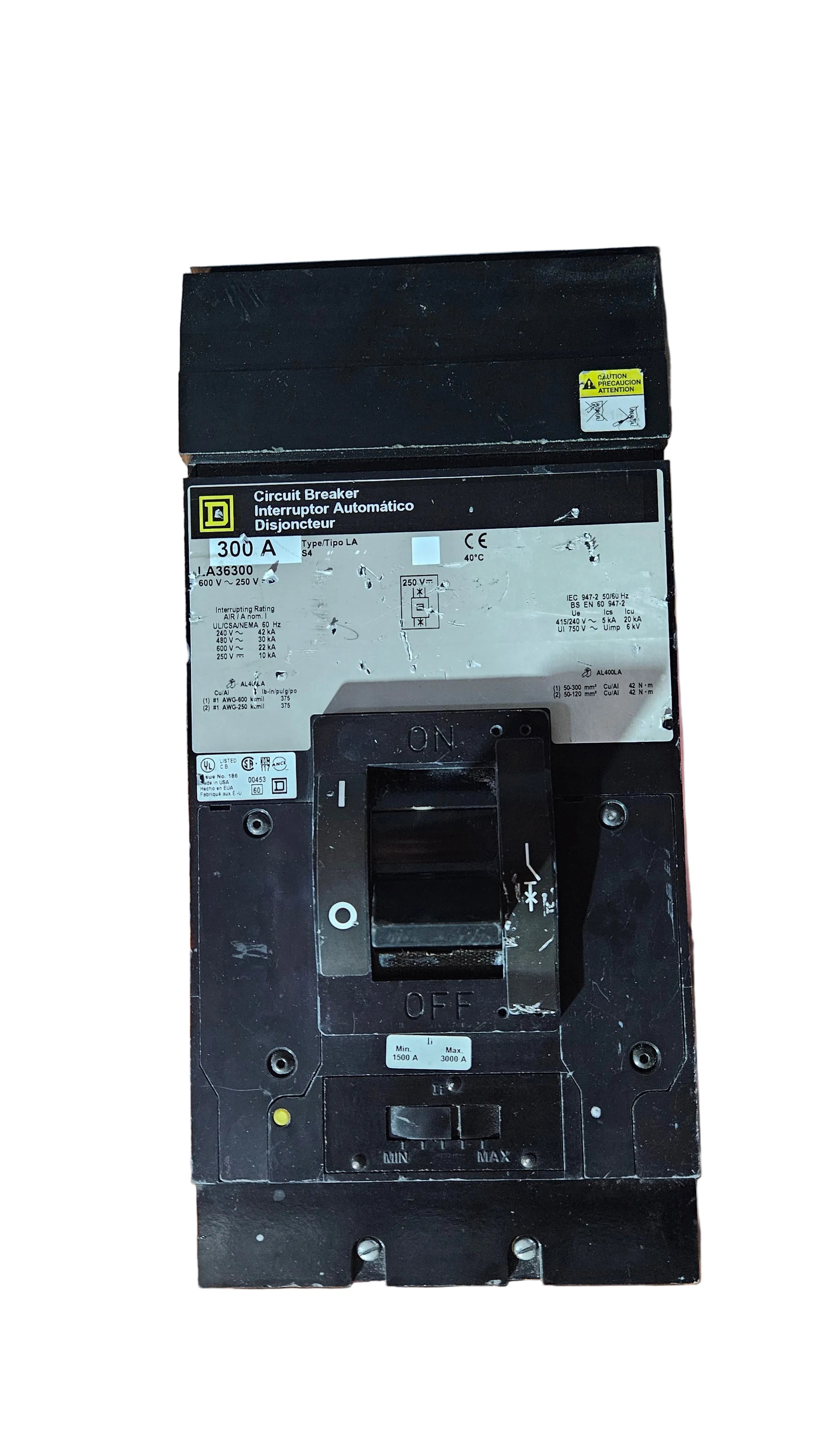LA36300 - 300A,3P,600V Square D MOLDED CASE CIRCUIT BREAKER